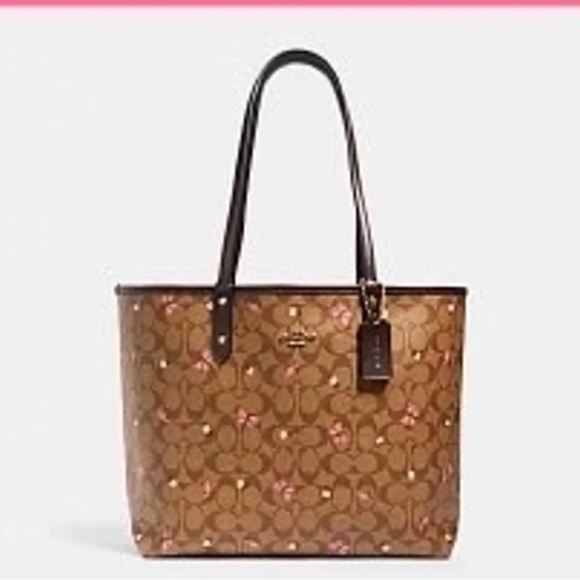 Coach | Bags | Coach Reversible City Tote Purse In Signature Canvas With Butterfly | Poshmark